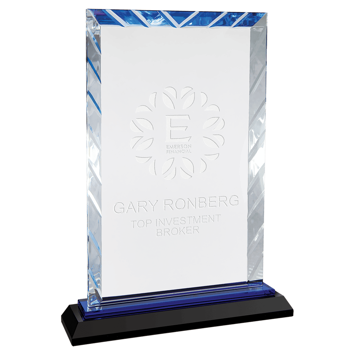 Rectangle Accent Glass on Blue Base – ICRAFTS